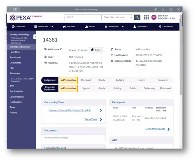InfoTrack - PEXA Workspace App | LEAP Community