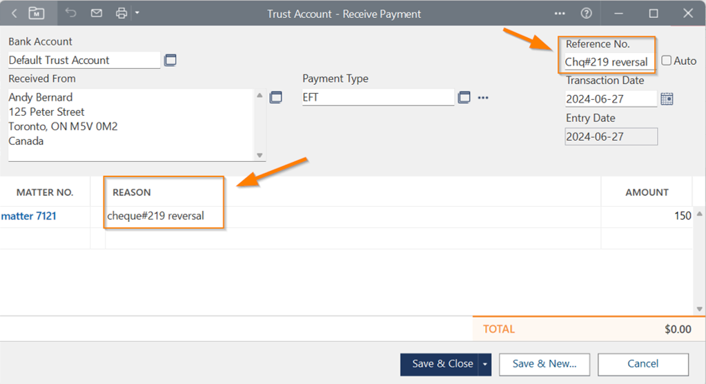Reversing and Voiding Trust Cheques from Conversion